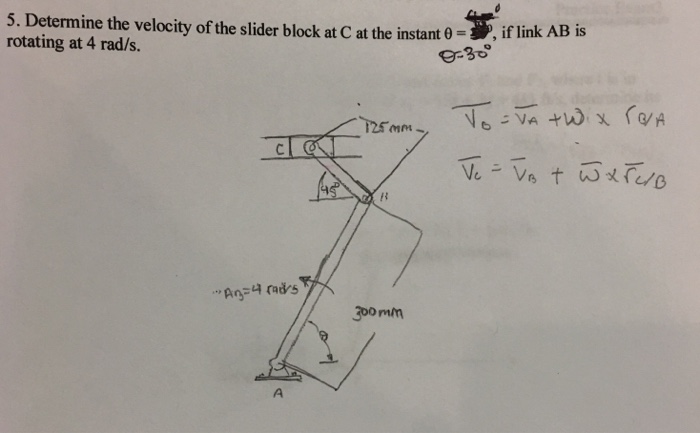 Solved Determine the velocity of the slider block at C at | Chegg.com
