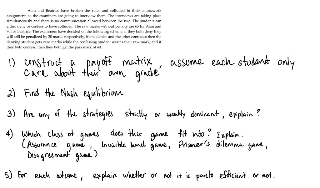 Solved Alan and Beatrice have broken the rules and colluded | Chegg.com