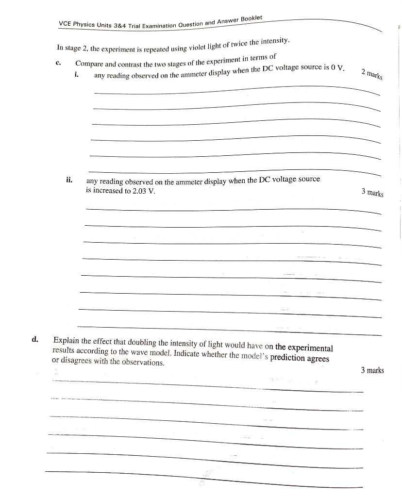 Solved Question 15 (13 marks) VCE Physics Units 3&4 Trial | Chegg.com