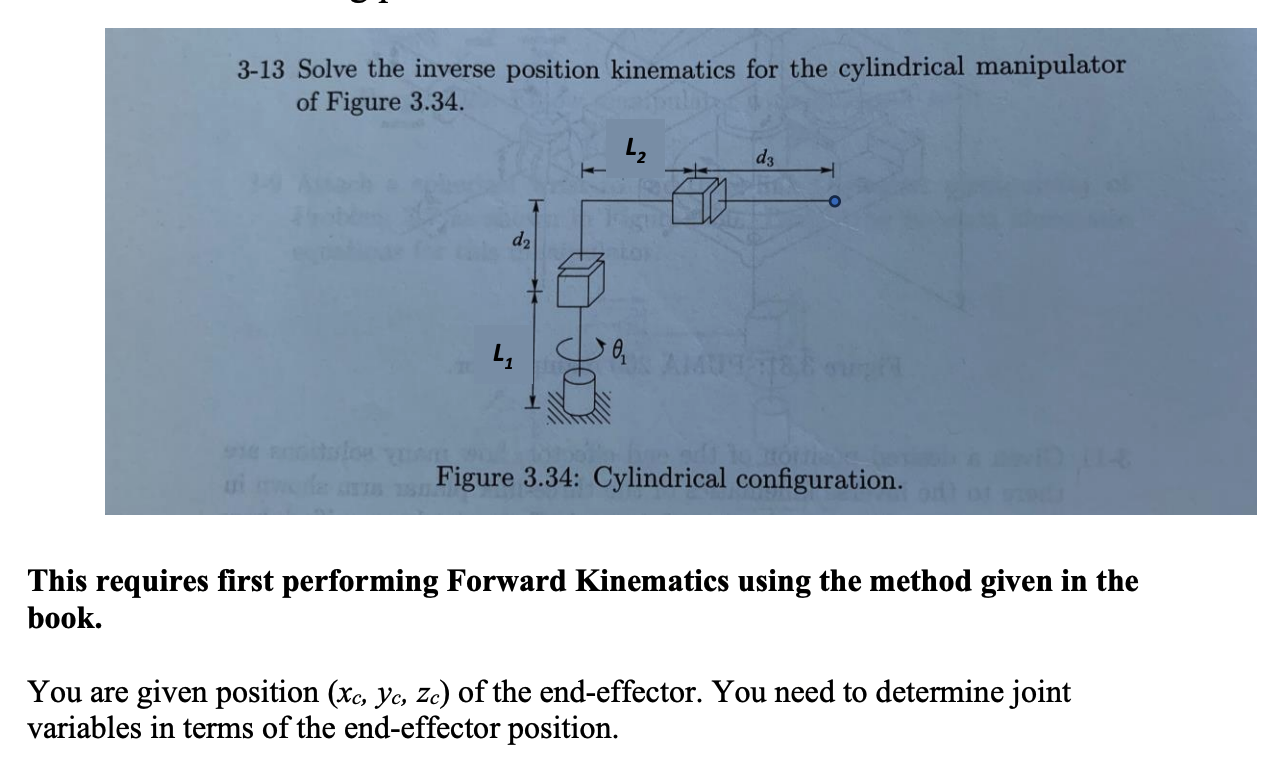 Solved 3-13 Solve the inverse position kinematics for the | Chegg.com