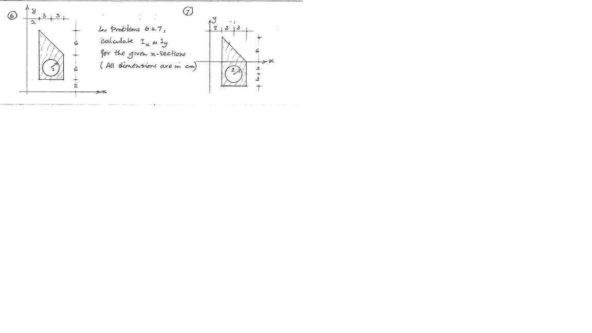 Solved In problem 6& 7 , calculate Ix and Iy for the given | Chegg.com