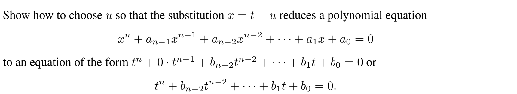 Solved Show how to choose u so that the substitution x=t−u | Chegg.com