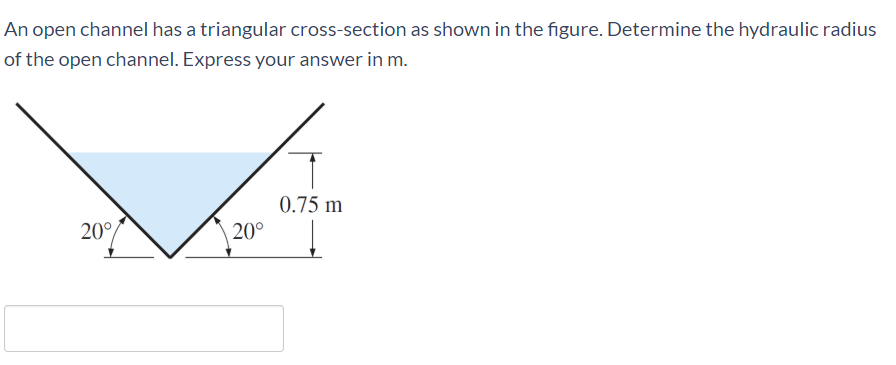 Solved An open channel has a triangular cross-section as | Chegg.com