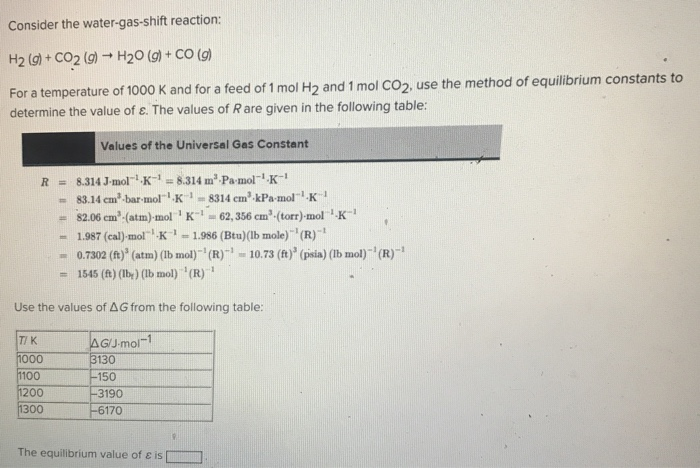Solved Consider the water-gas-shift reaction: H2 (g + Co2 | Chegg.com