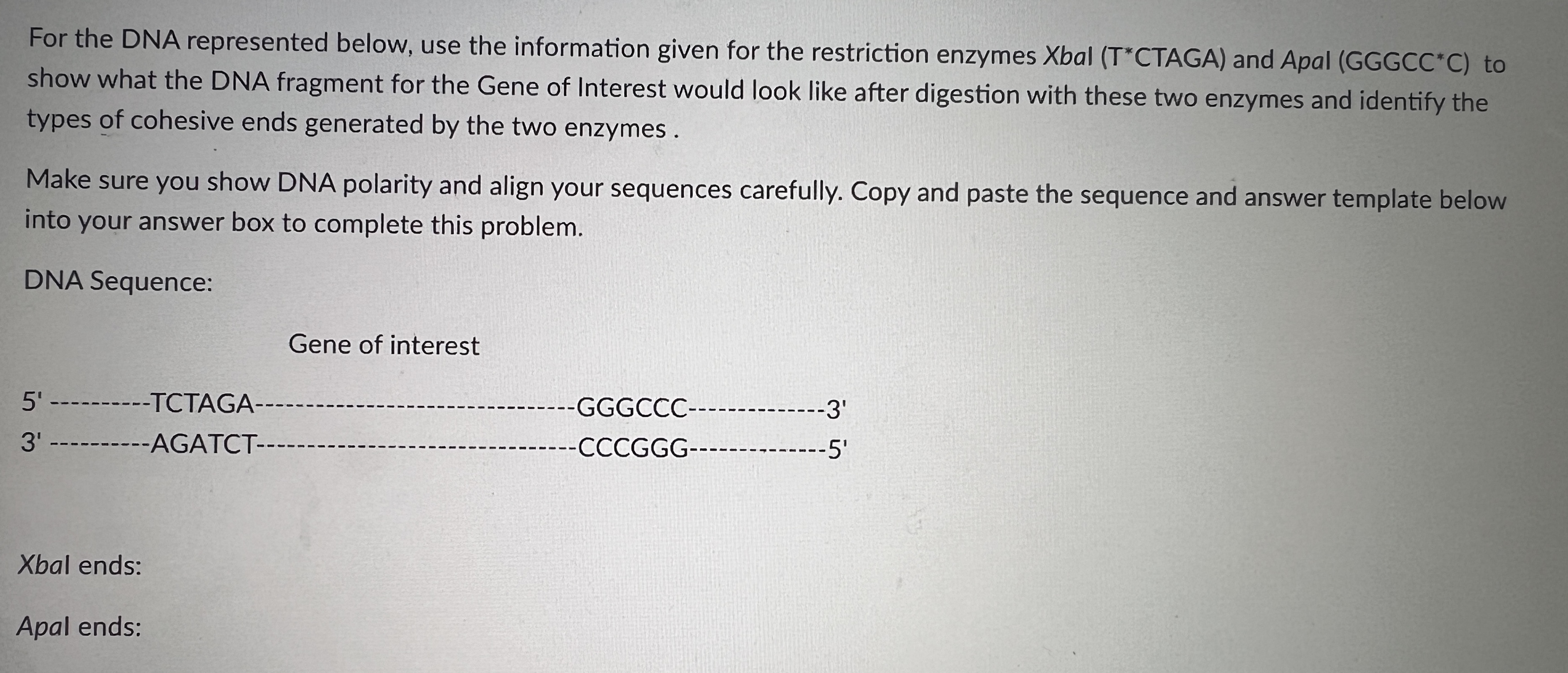 Solved For the DNA represented below, use the information | Chegg.com