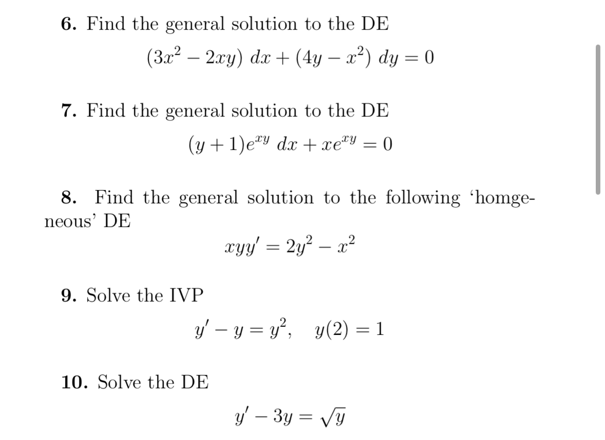Solved 6. Find the general solution to the DE | Chegg.com