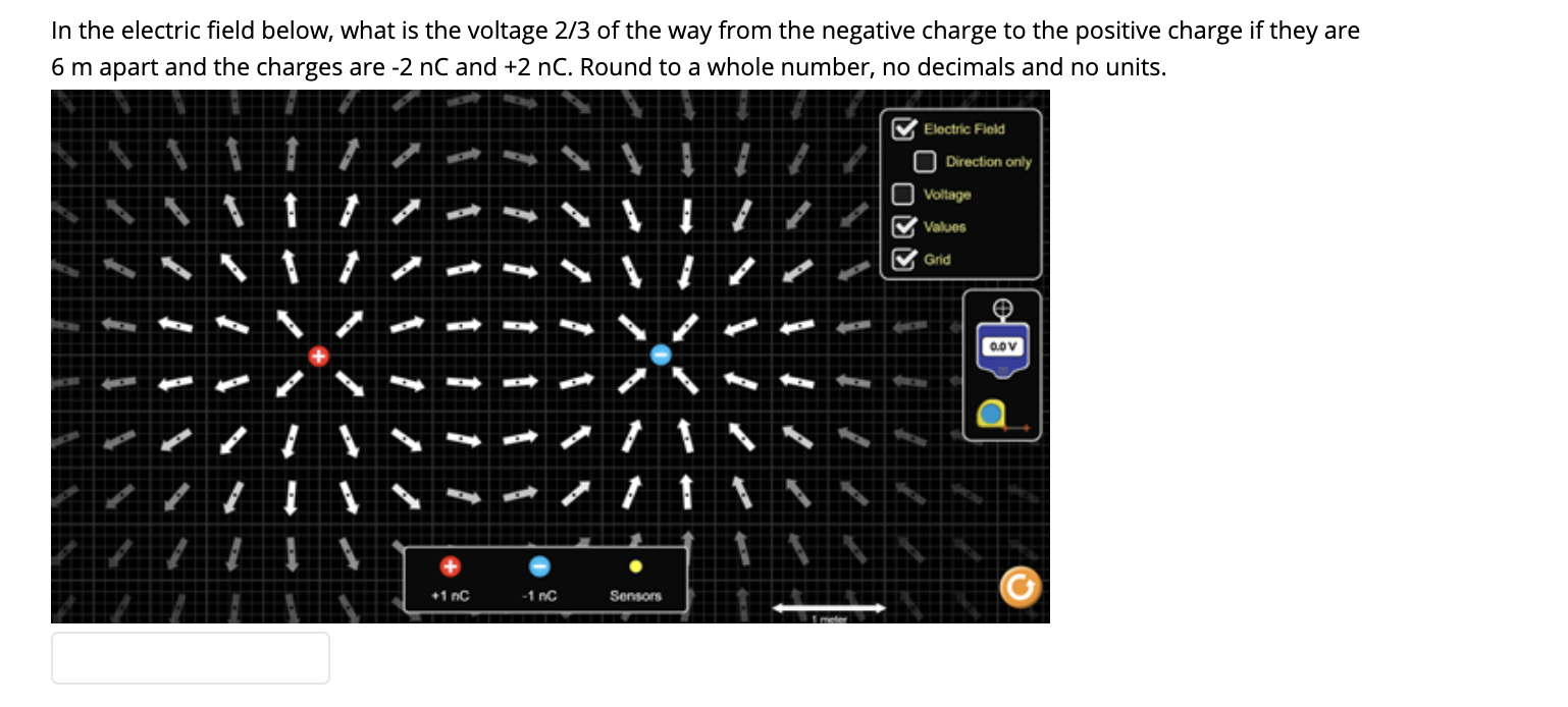 Solved In the electric field below, what is the voltage 2/3 | Chegg.com