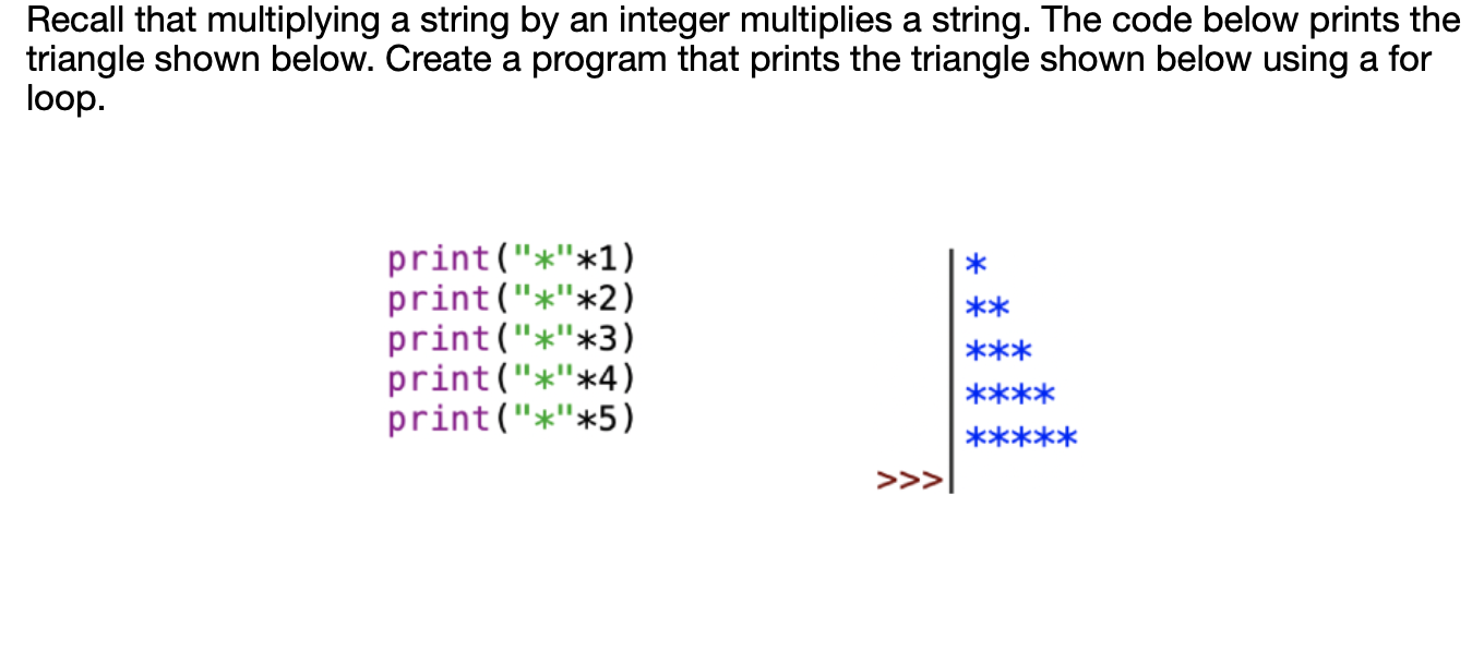 Solved Recall That Multiplying A String By An Integer 