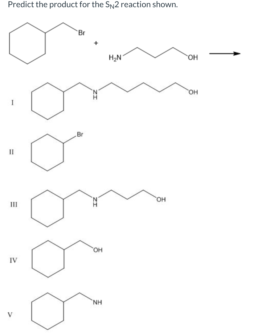 Solved Predict the product for the Sn2 reaction shown. Br + | Chegg.com
