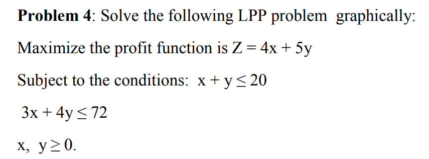 Solved Problem 4 Solve The Following Lpp Problem