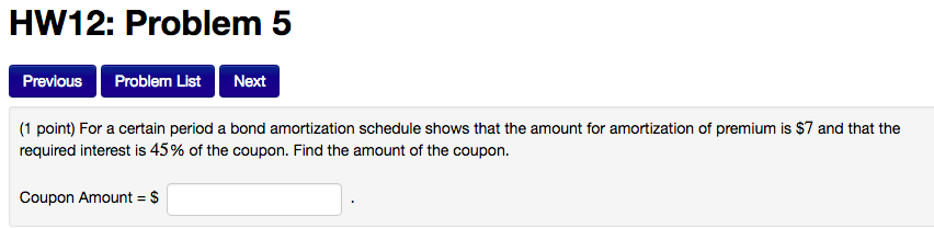Solved HW12: Problem 5 Previous Problem List Next (1 point) | Chegg.com