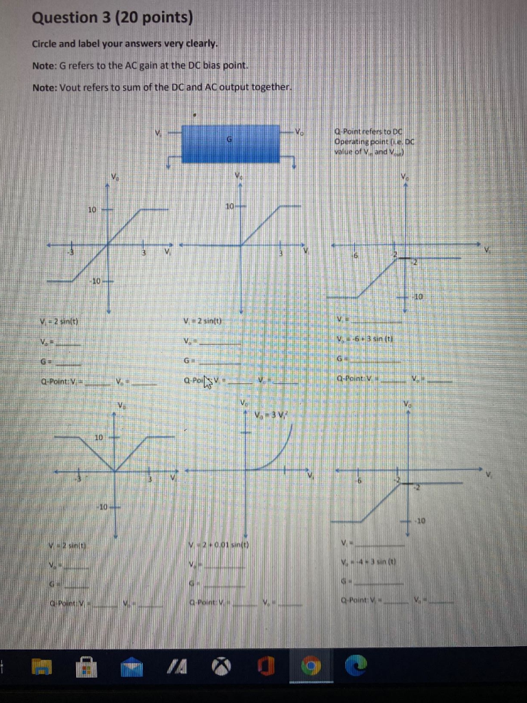 Solved Question 3 (20 points) Circle and label your answers | Chegg.com