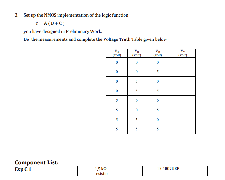 Solved 3. Set up the NMOS implementation of the logic | Chegg.com
