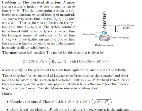 Solved y Equilibrium position) ) Problem 4. The physical | Chegg.com
