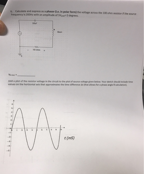 Solved Calculate and express as a phasor (i.e. in polar | Chegg.com
