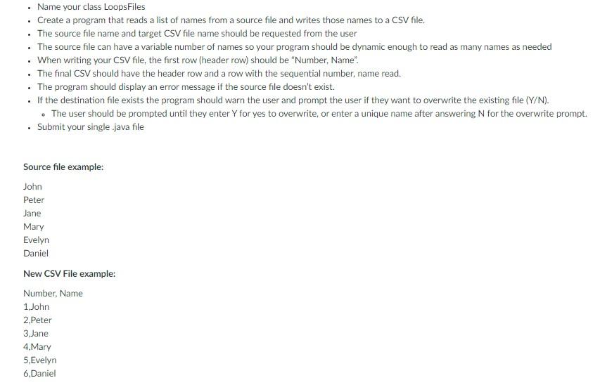 Solved . . Name your class Loops Files Create a program that | Chegg.com