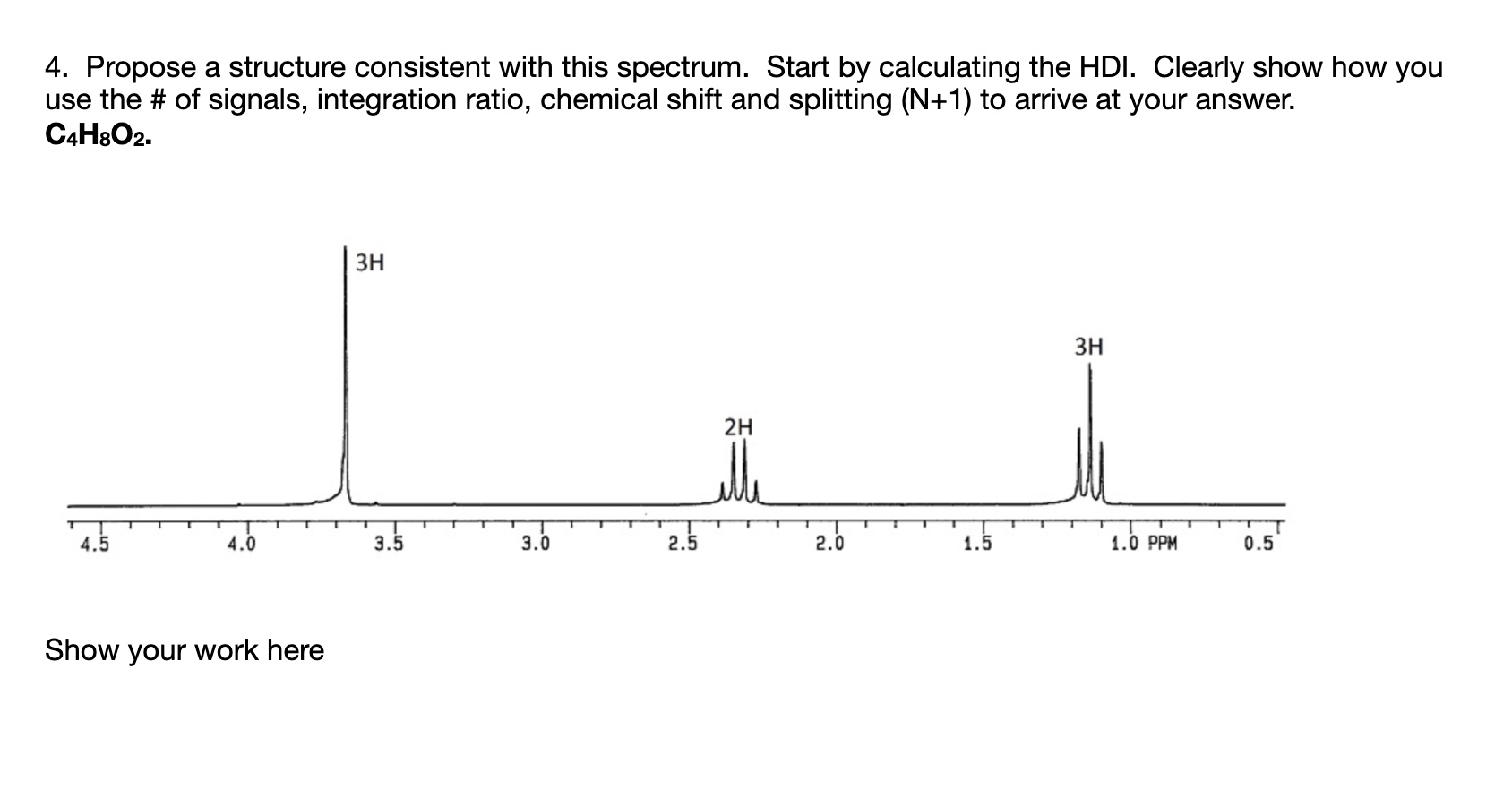 Solved 4. Propose a structure consistent with this spectrum. | Chegg.com
