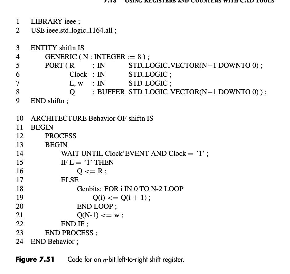Solved 727 Write Behavioral Vhdl Code In The Style Shown In 