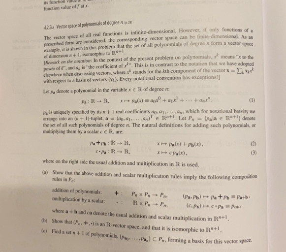 Solved 22.3. Vector space of polynomials of degree n is.2. | Chegg.com