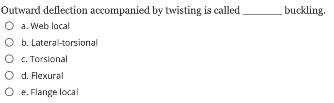 Solved buckling. Outward deflection accompanied by twisting | Chegg.com