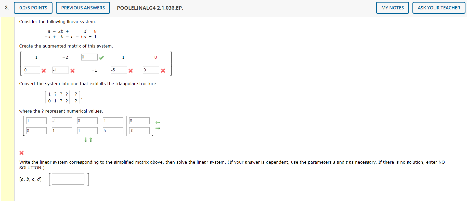 Solved 3. 0.2/5 POINTS PREVIOUS ANSWERS POOLELINALG4 | Chegg.com