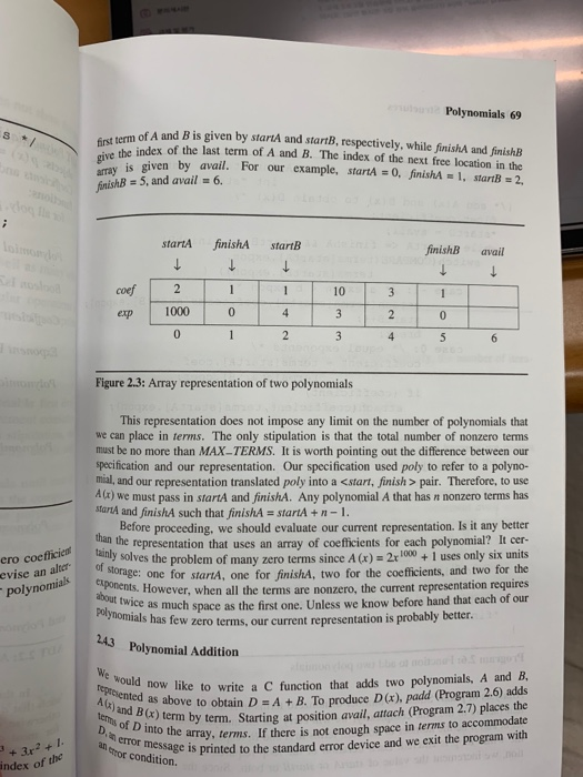 Solved The Polynomial Addition C Function Of Program 26 7828