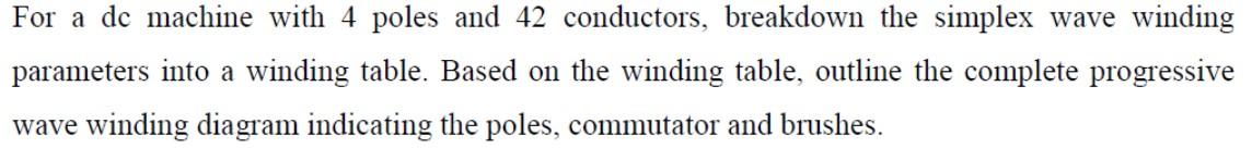 Solved For a dc machine with 4 poles and 42 conductors, | Chegg.com