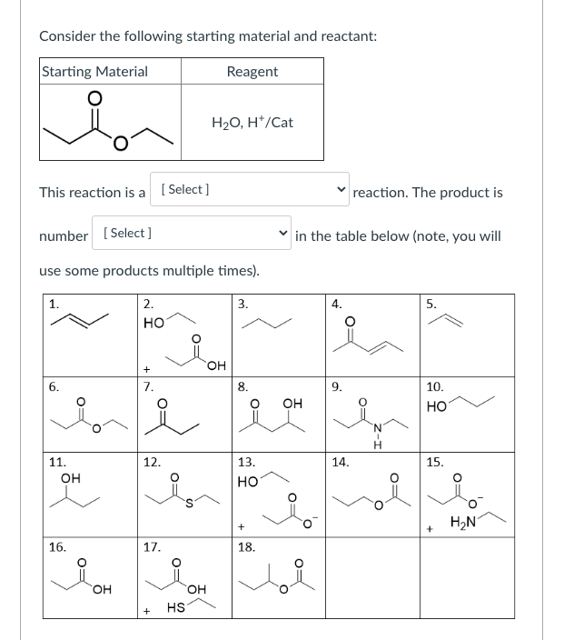 Solved Consider the following starting material and | Chegg.com