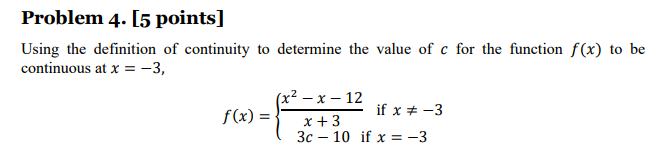 Solved Problem 4. [5 points] Using the definition of | Chegg.com