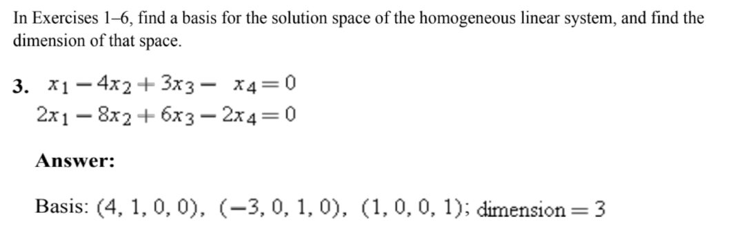 Solved In Exercises 1 6 Find A Basis For The Solution Space