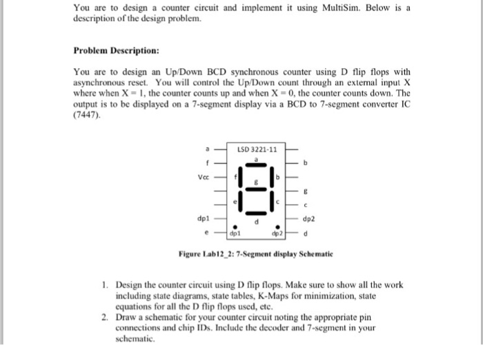 You are to design an Up Down BCD synchronous counter | Chegg.com