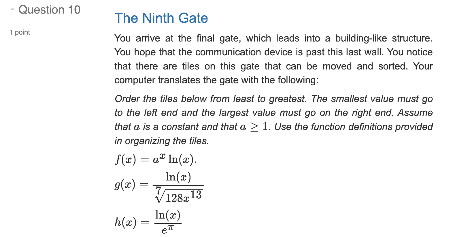 Solved The Eighth Gate Arriving at the eighth and | Chegg.com