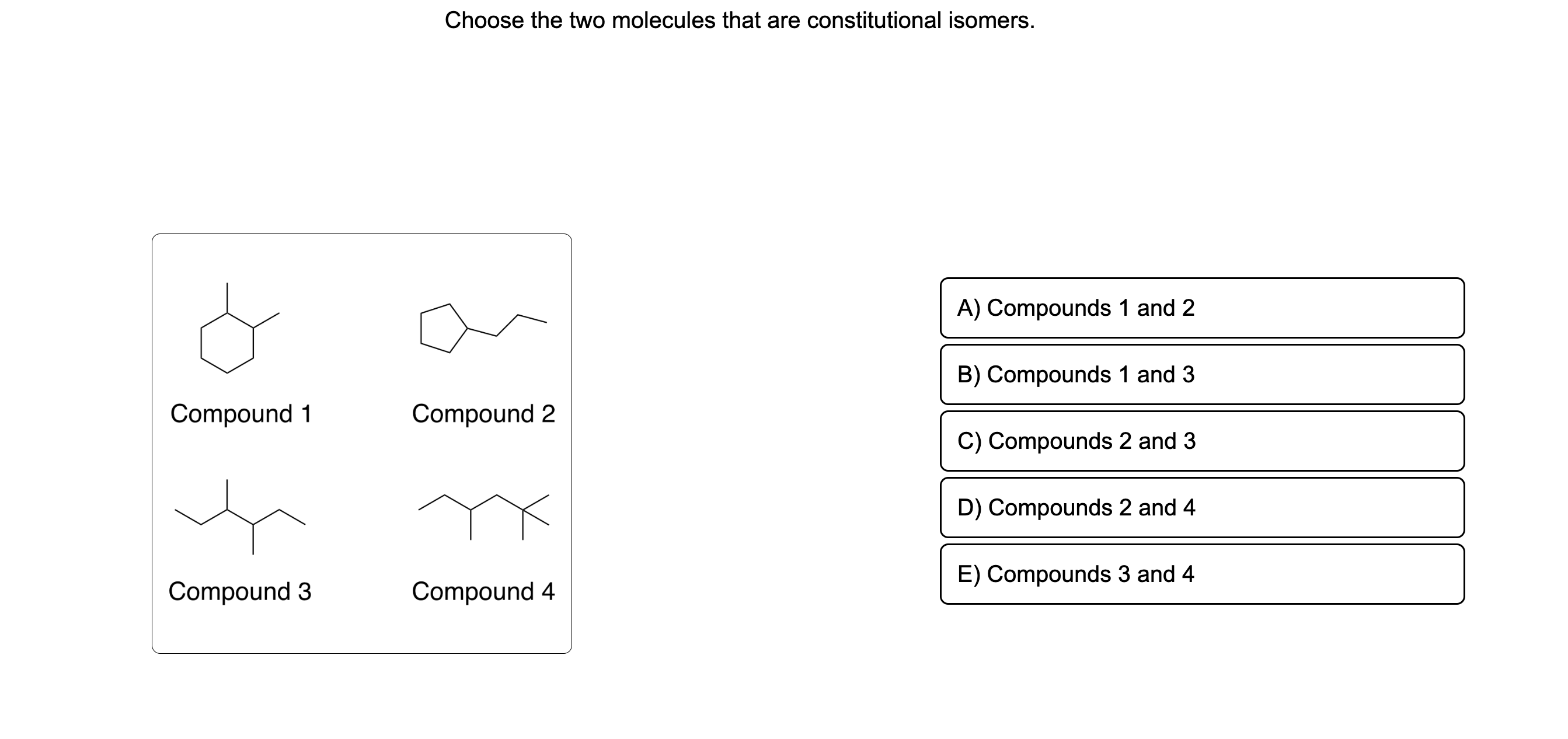 Solved Choose the two molecules that are constitutional | Chegg.com