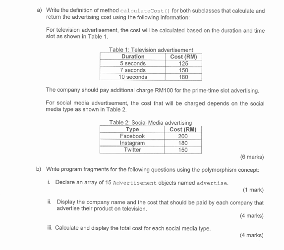 Solved QUESTION 4 Given the following superclass named | Chegg.com