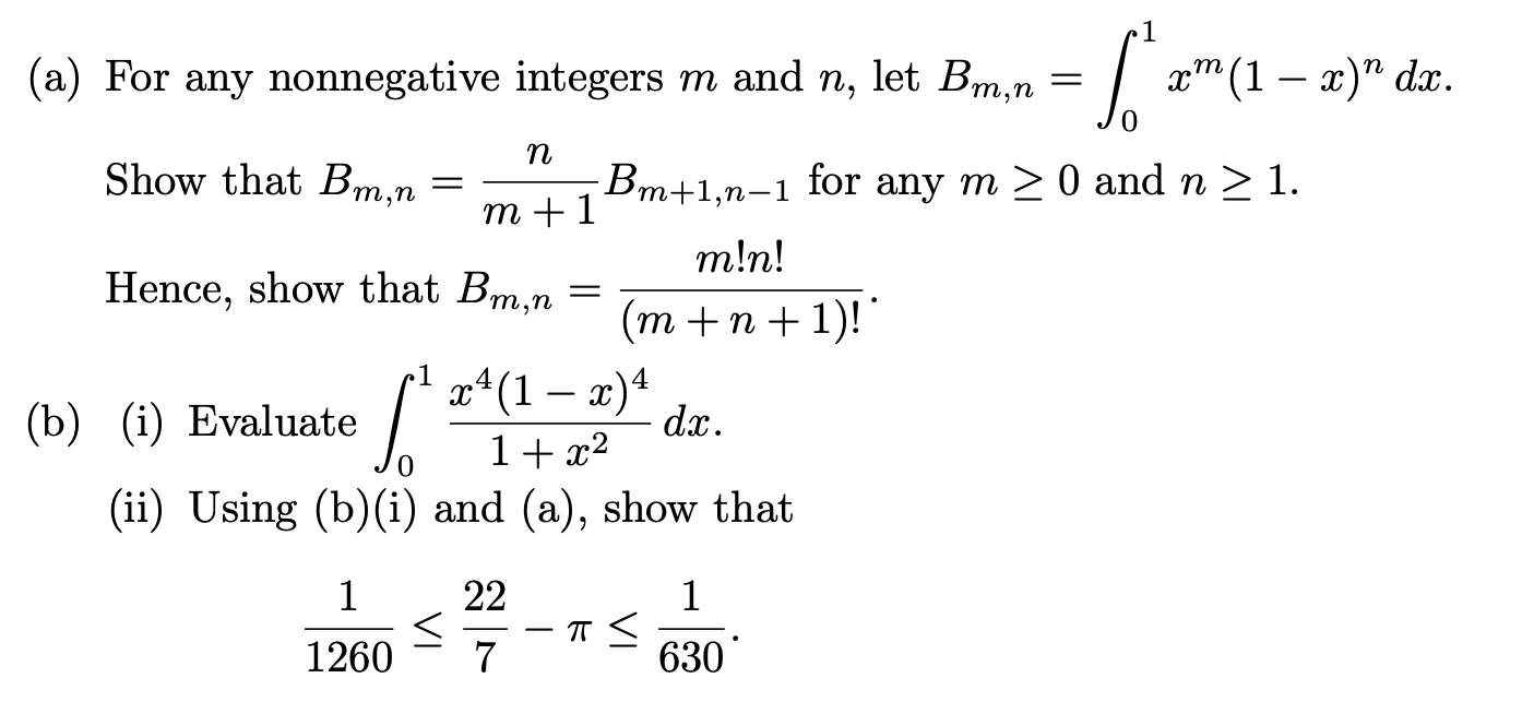 Solved (a) For any nonnegative integers m and n, let | Chegg.com