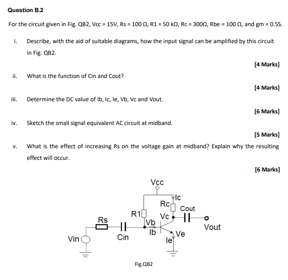 Solved Question B.2 For the circuit given in Fig. QB2, | Chegg.com