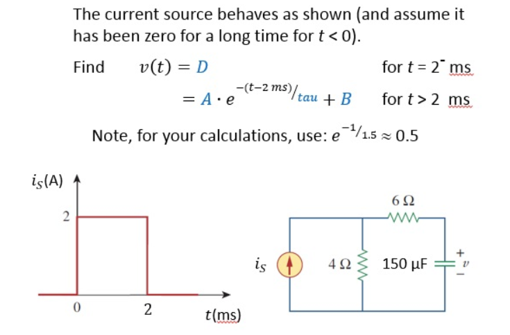 Solved The current source behaves as shown (and assume it | Chegg.com