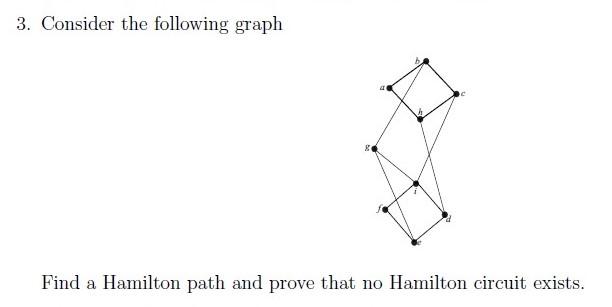 Solved 3. Consider the following graph & Find a Hamilton | Chegg.com