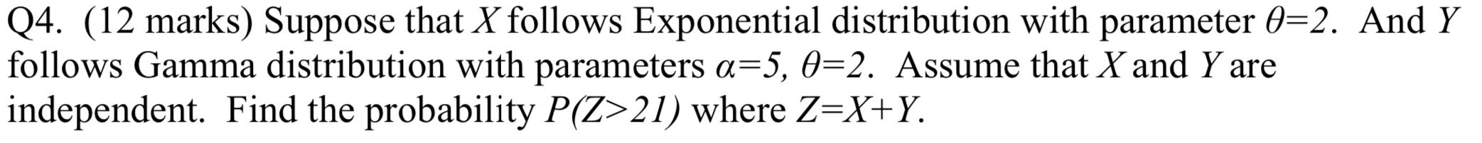 Solved Suppose that X follows Exponential distribution with | Chegg.com