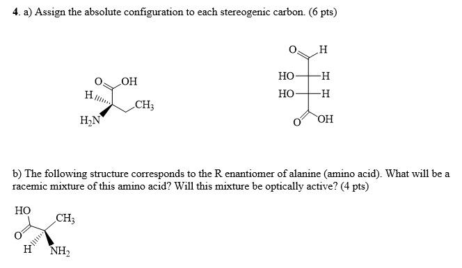 Solved 4. a) Assign the absolute configuration to each | Chegg.com