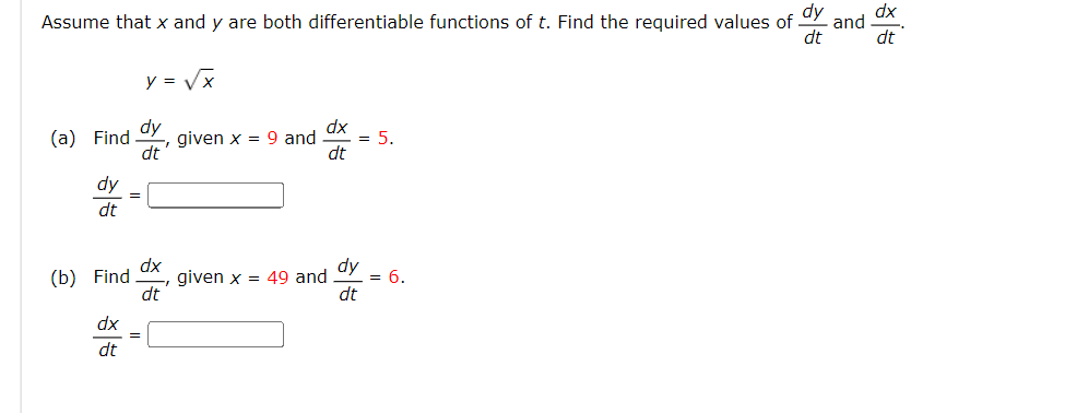Solved Assume that x and y are both differentiable functions | Chegg.com