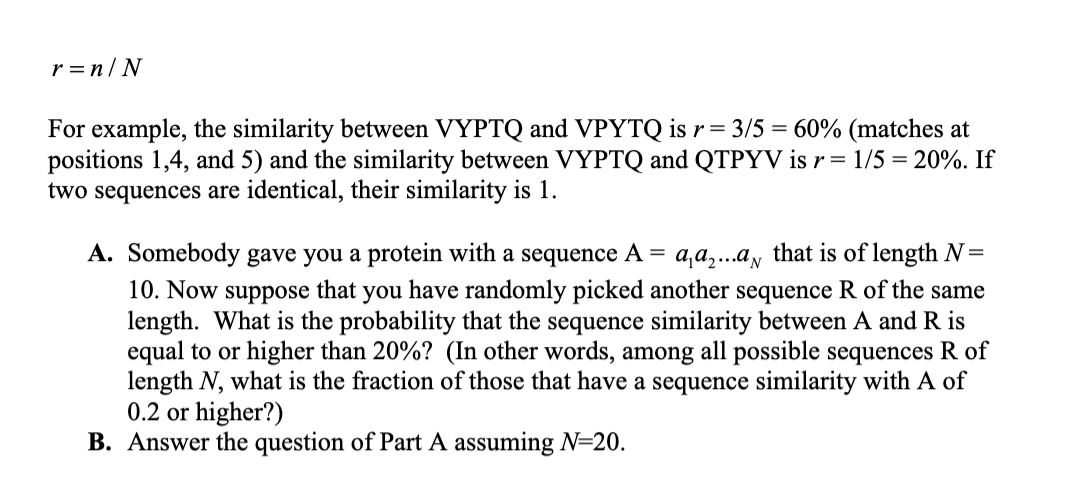 Solved 6* (extra credit: 15 points). A “bioinformatics” | Chegg.com