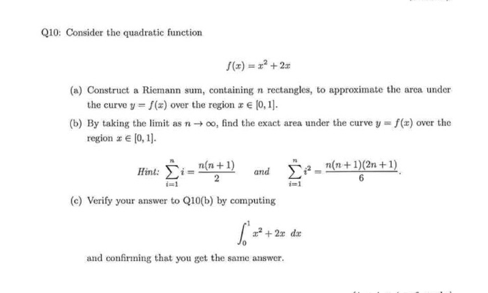Solved Q10: Consider the quadratic function (a) Construct a | Chegg.com