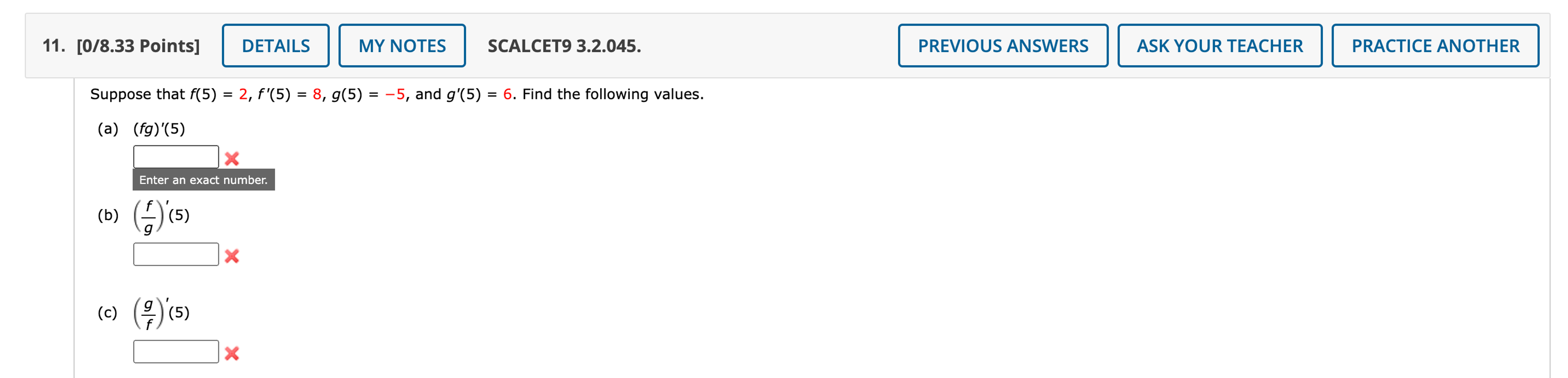 Solved Points]SCALCET9 3.2.045.Suppose that | Chegg.com