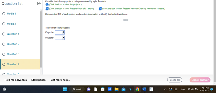 Solved Consider the following projects being considered by | Chegg.com