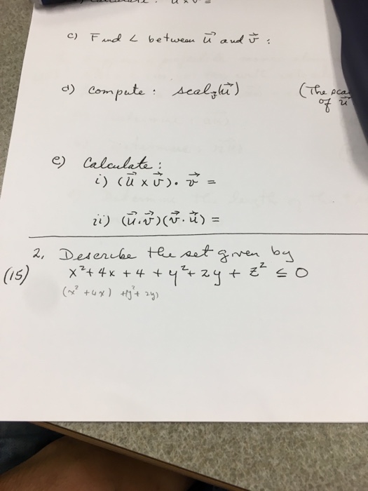 Solved Find between vector u and vector v: Complete: | Chegg.com