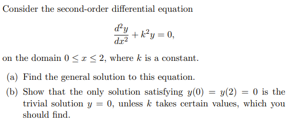 Solved Consider the second-order differential equation dy + | Chegg.com