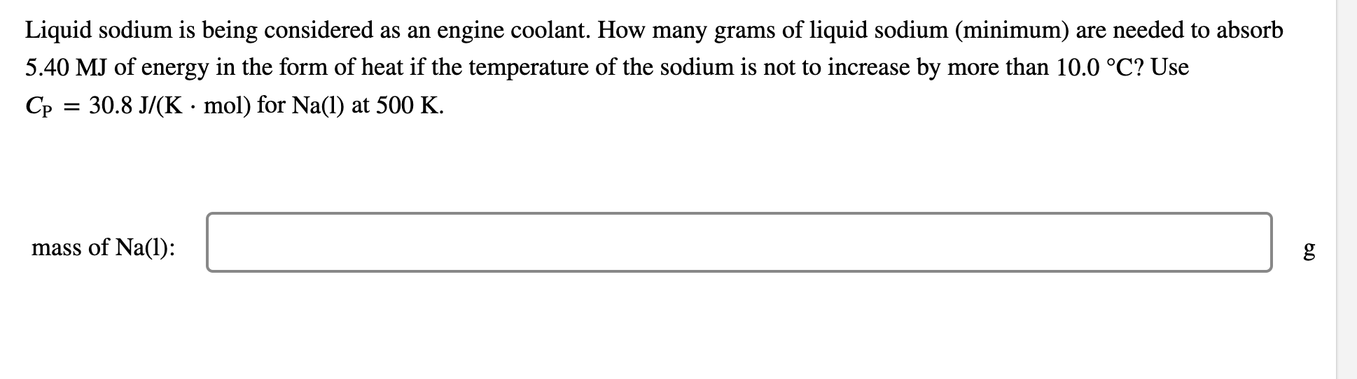 Solved Liquid sodium is being considered as an engine | Chegg.com