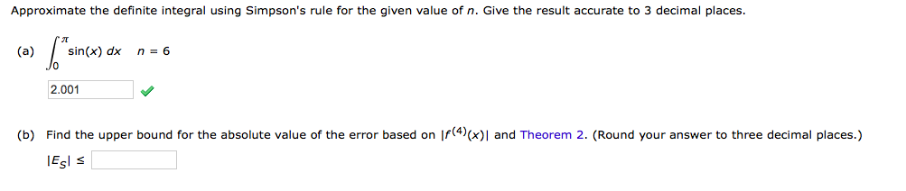 Solved Approximate the definite integral using Simpson's | Chegg.com