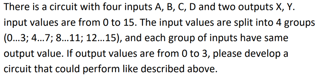 Solved There is a circuit with four inputs A, B, C, D and | Chegg.com